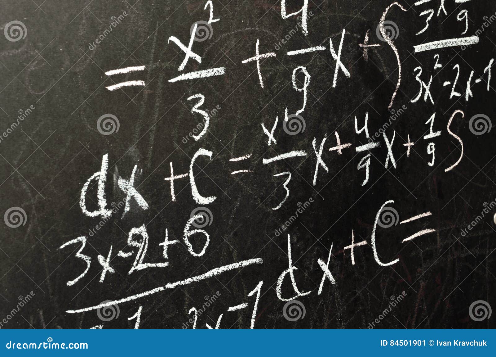Math Solution on the Blackboard Stock Image - Image of equation ...