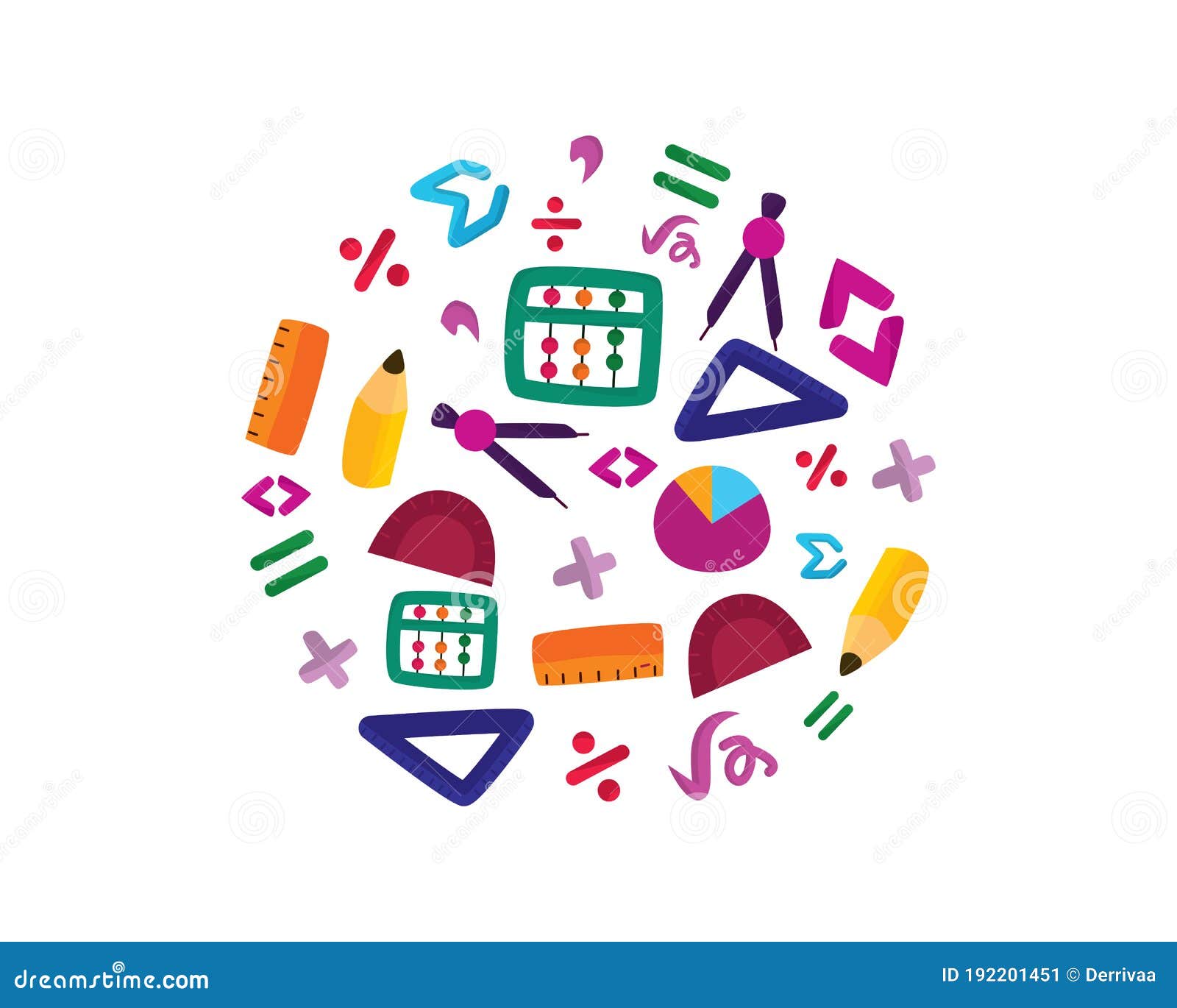 Math Stationery and Math Symbols Illustration Stock Vector ...