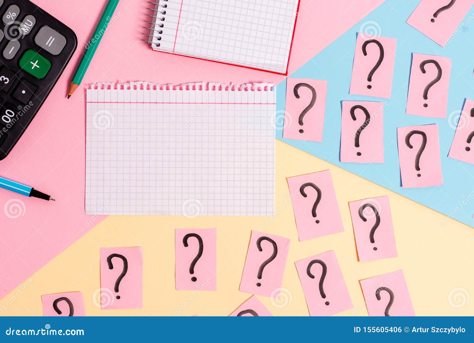 Math Stuff with Scribbled and Crumbling Papers Plus Writing Equipment ...