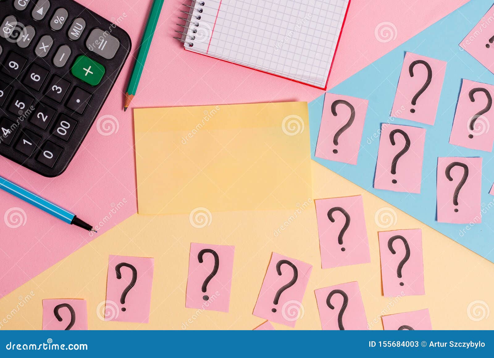 Math Stuff with Scribbled and Crumbling Papers Plus Writing Equipment ...