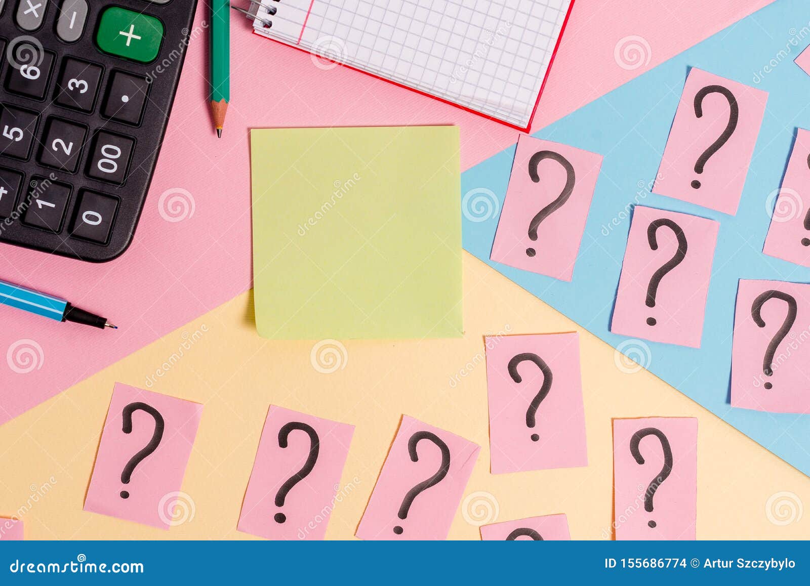 Math Stuff with Scribbled and Crumbling Papers Plus Writing Equipment ...