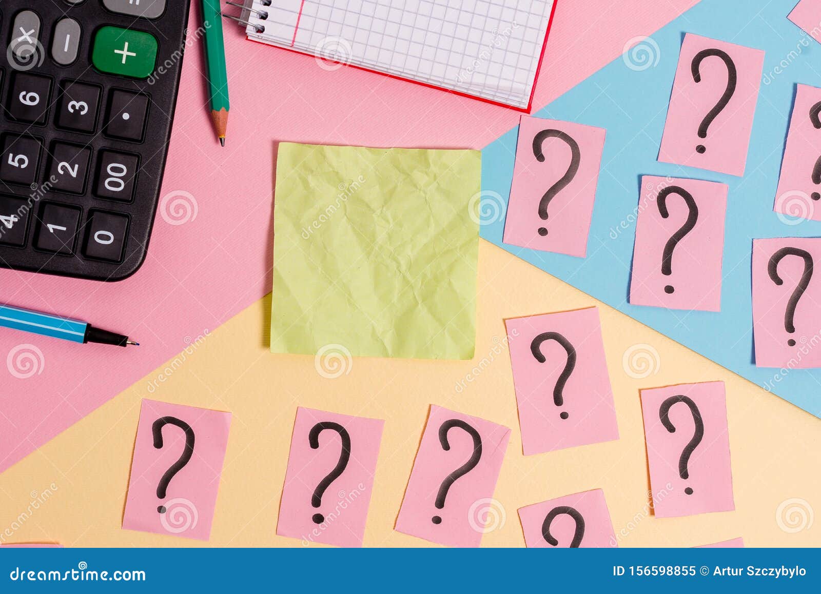 Math Stuff with Scribbled and Crumbling Papers Plus Writing Equipment ...