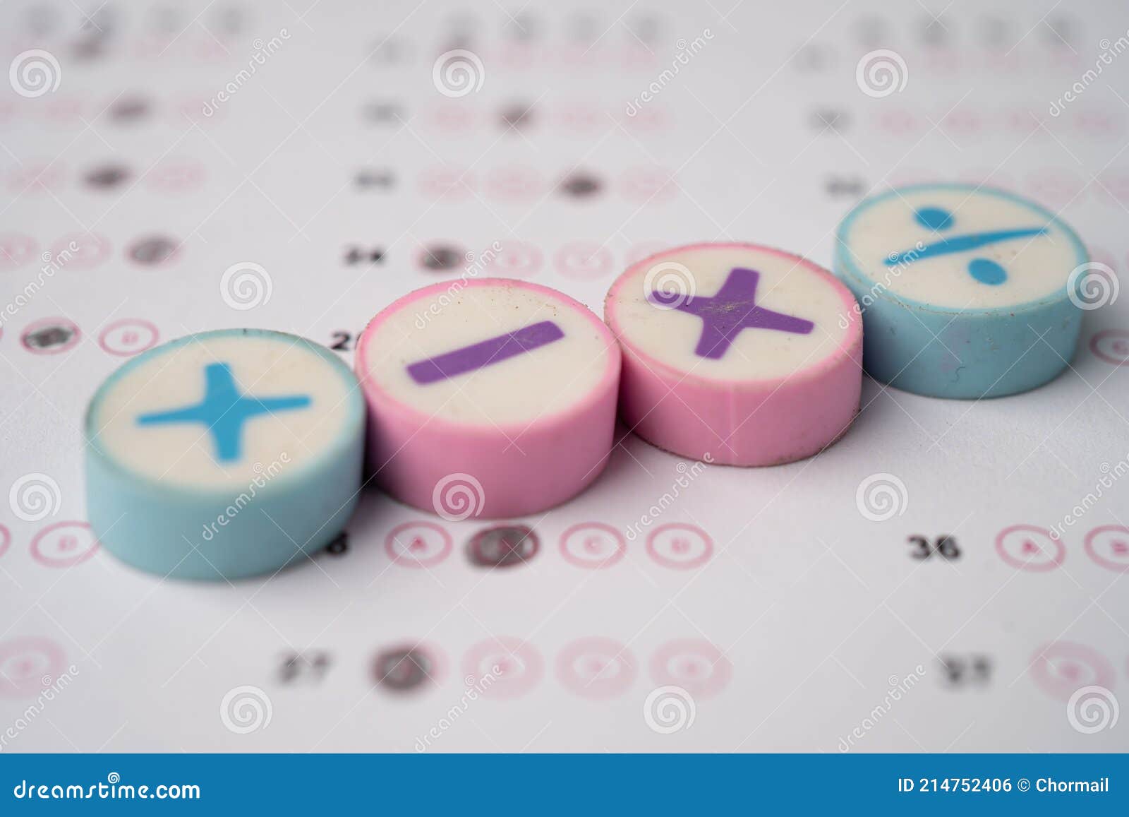 Math Symbol on Answer Sheet Background; Education Study Mathematics ...