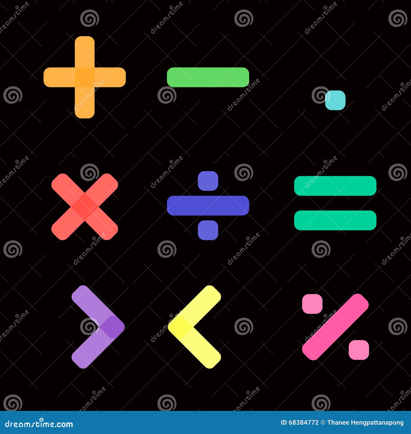Math Symbol in Black Background Stock Vector - Illustration of ...