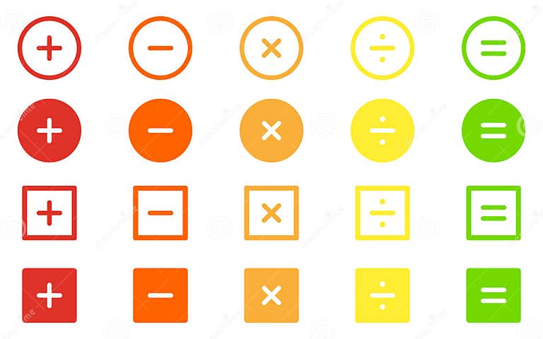 Math Symbol Plus Minus Equal Icon Multiply Division Addition ...