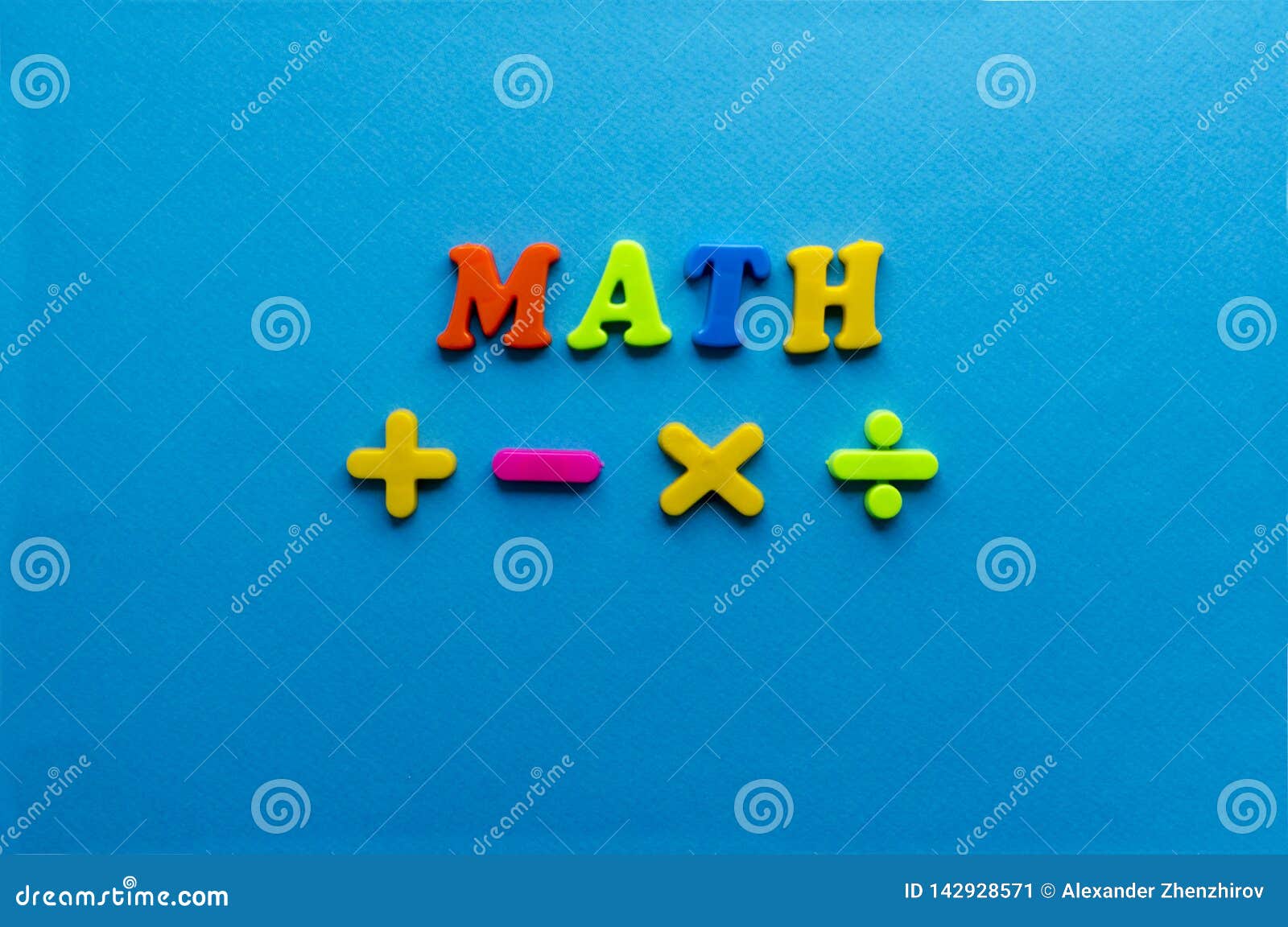 Math Symbols on Blue Background Stock Image - Image of play, magnet ...