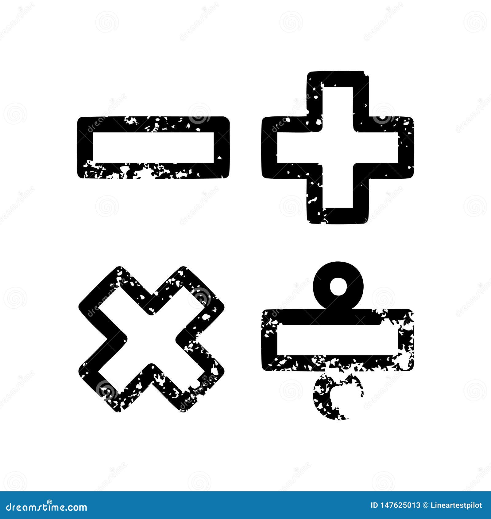 Math Symbols Distressed Icon Stock Vector - Illustration of subtract ...
