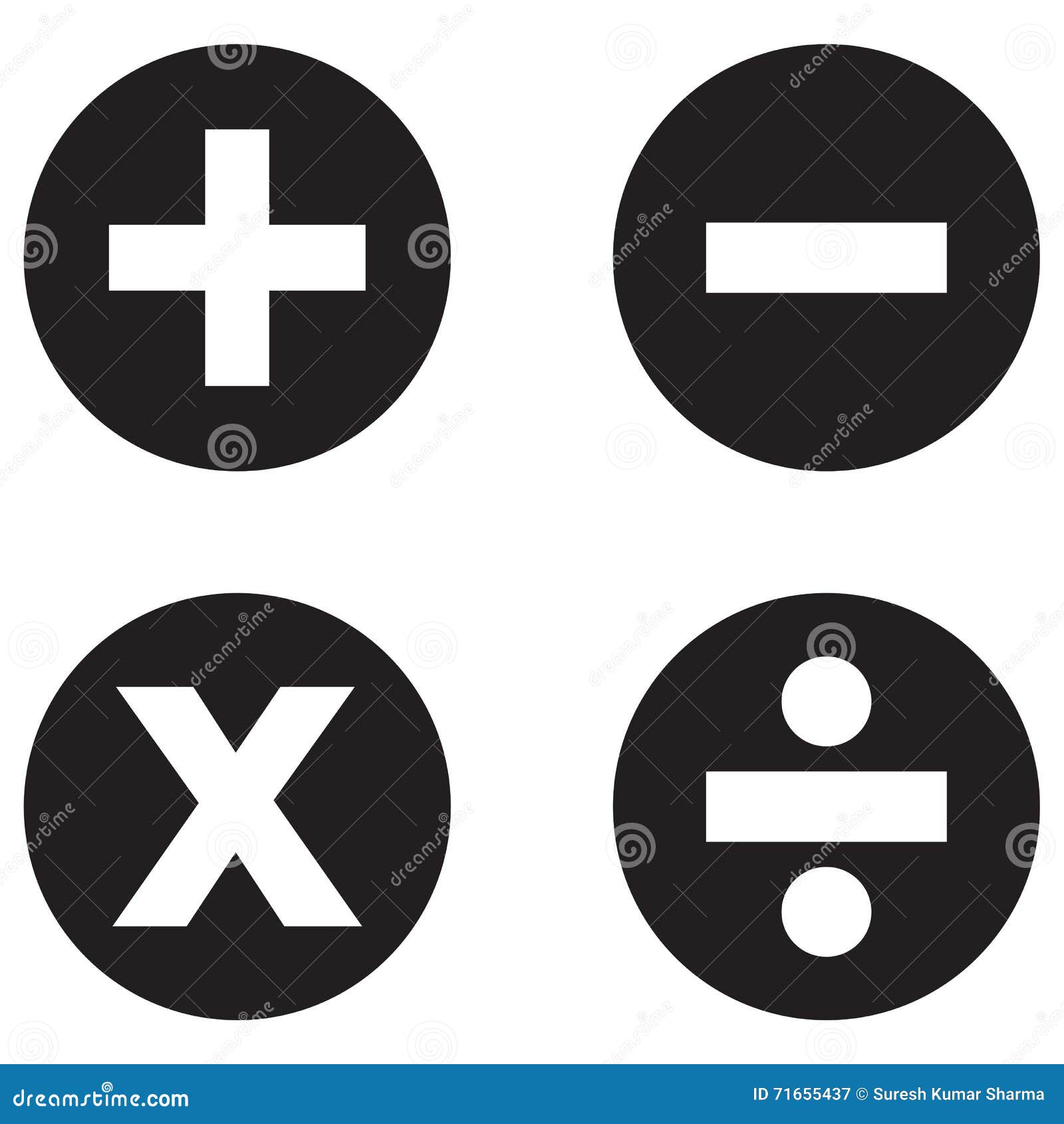 Math Symbols Icon stock illustration. Illustration of flat - 71655437