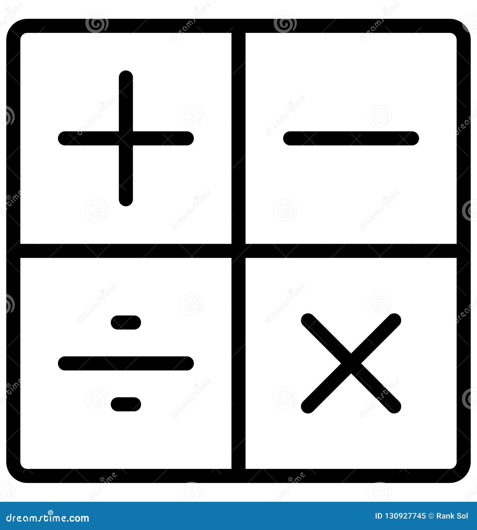 Math Symbols Isolated Line Vector Icon that Can Be Easily Modified or ...