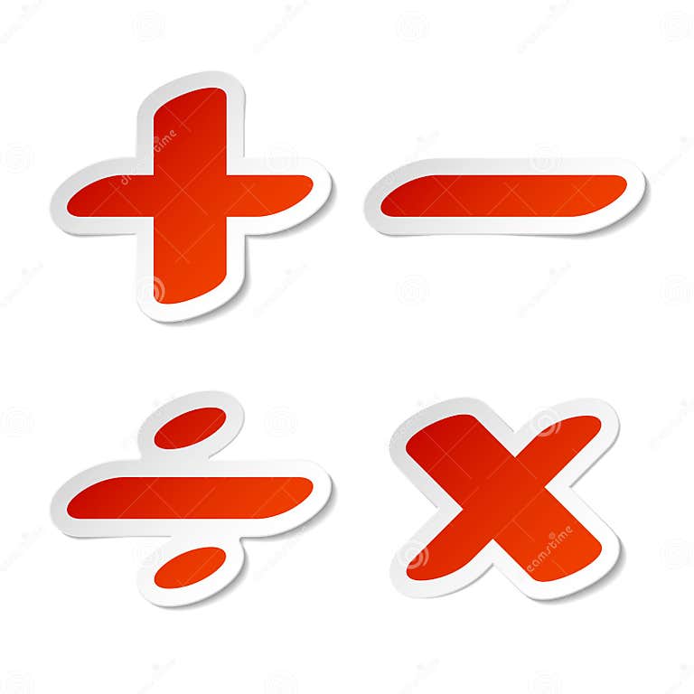 Math symbols stickers stock vector. Illustration of math - 22128277