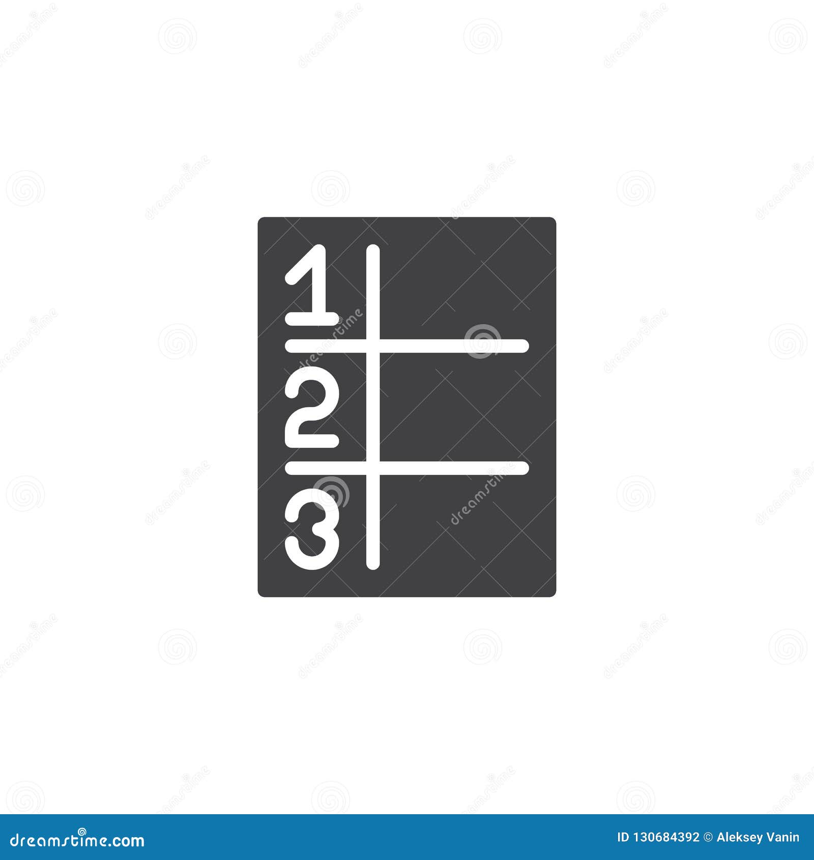 Math table vector icon stock vector. Illustration of symbol - 130684392