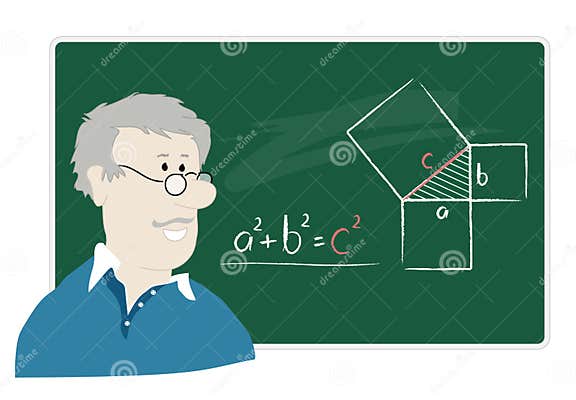 Math teacher stock vector. Illustration of pythagoras - 13314054