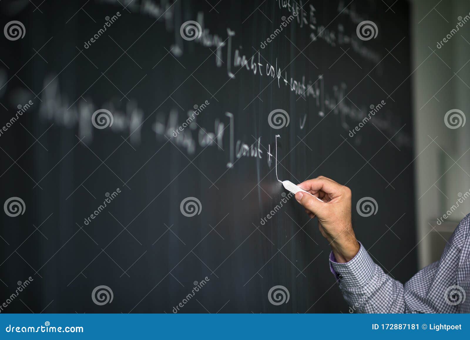 Math Teacher by the Blackboard during Mathclass Stock Image - Image of ...