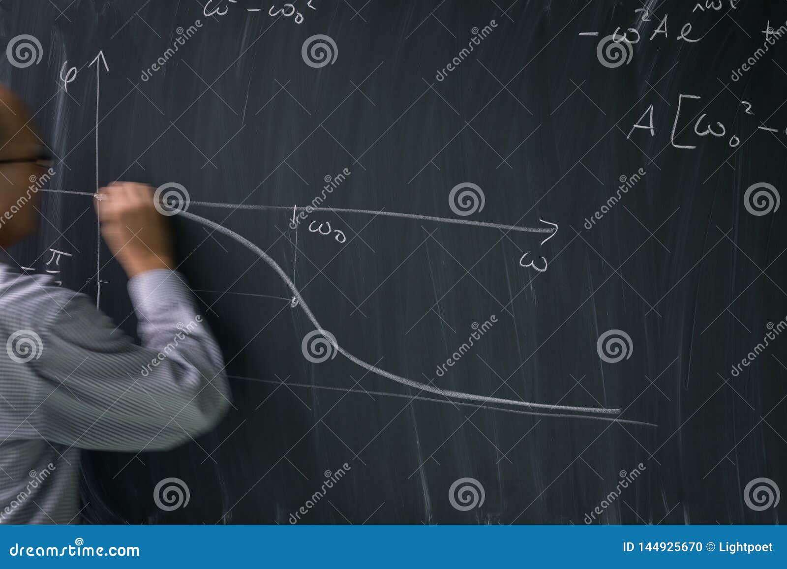 Math Teacher Drawing Fuction Graph on a Blackboard Stock Photo - Image ...
