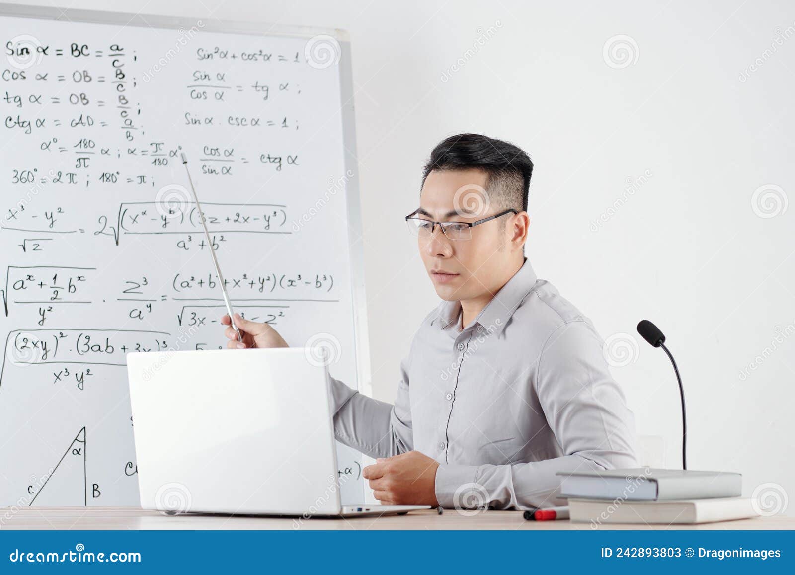 Math Teacher Explaining Topic Stock Image - Image of online ...