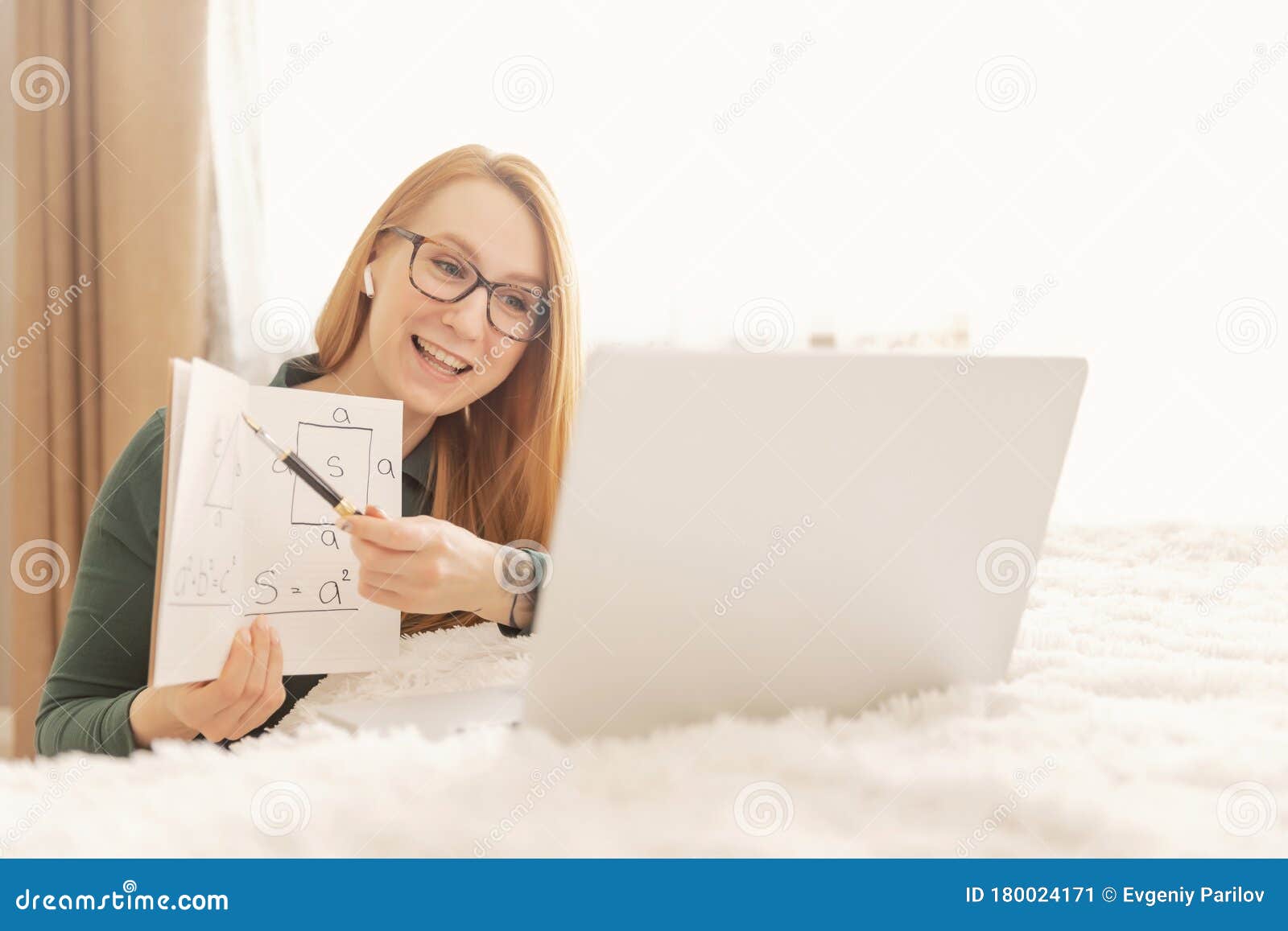 Math Teacher Explains Online Lesson To Students School Quarantine ...