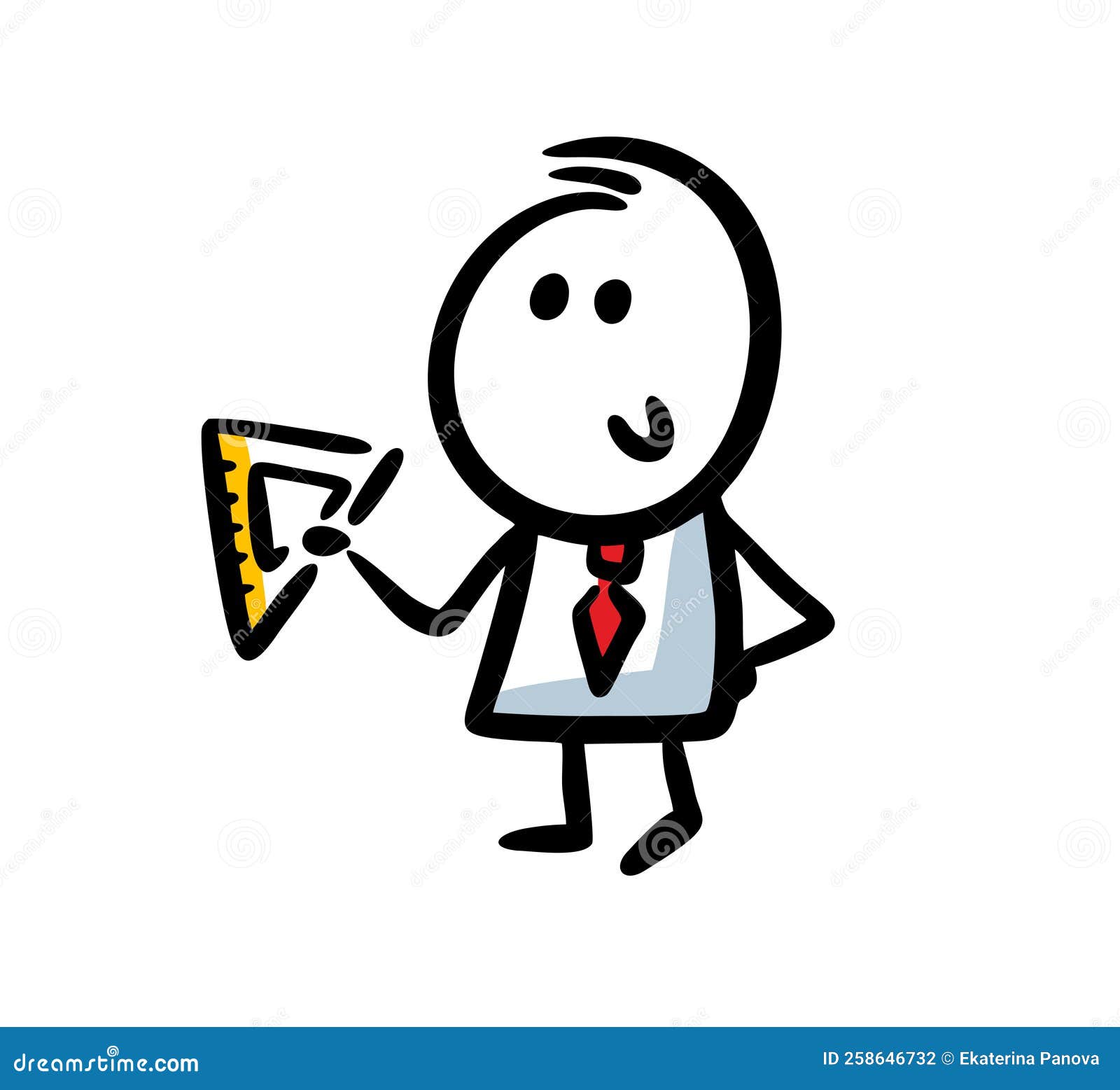 Math Teacher Holding a Ruler and Explaining the Lesson. Stock Vector ...