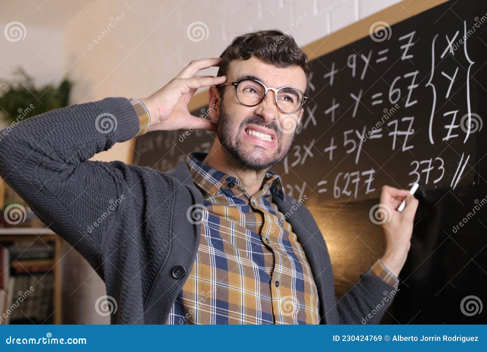 Math Teacher with a Puzzled Expression Stock Image - Image of latin ...