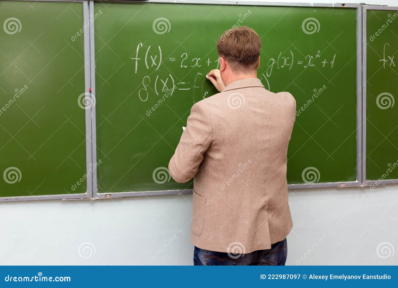 A Math Teacher Shows Students the Solution Stock Image - Image of ...