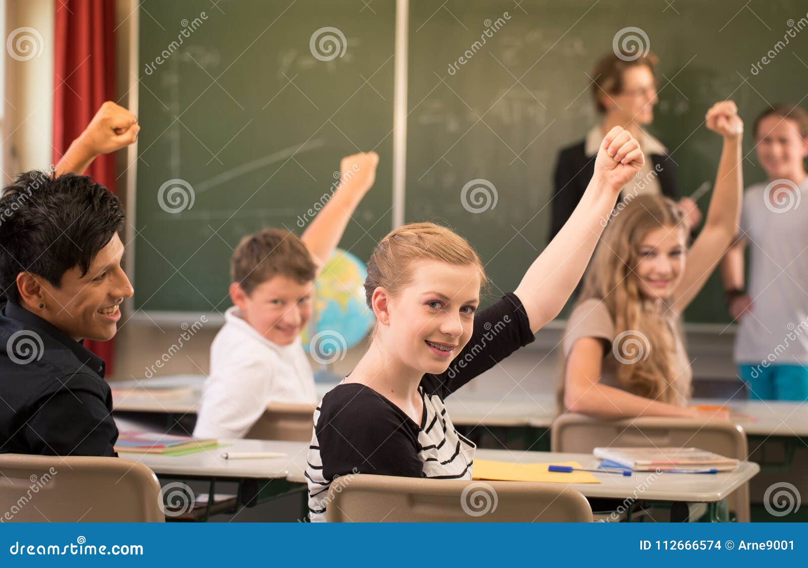 Math Teacher Standing in Front of Students Who are Well Prepared Stock ...