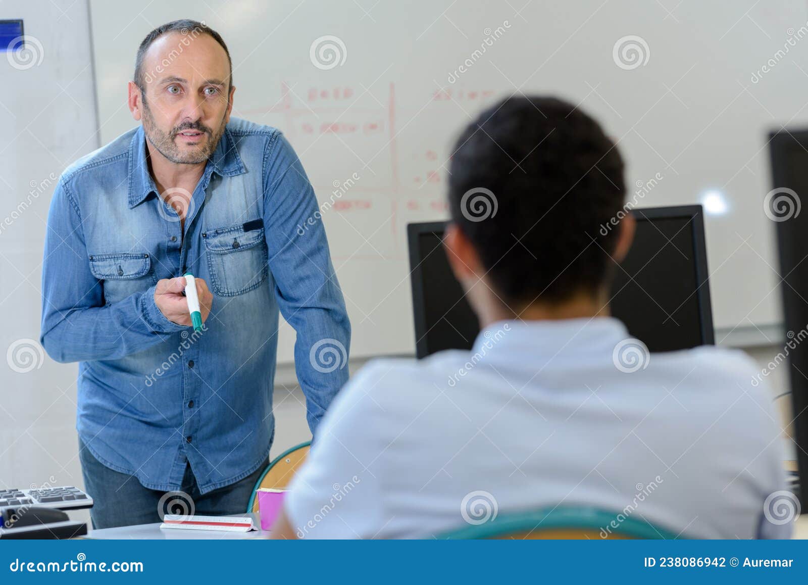Math Teacher Talking To Student Stock Photo - Image of talking ...