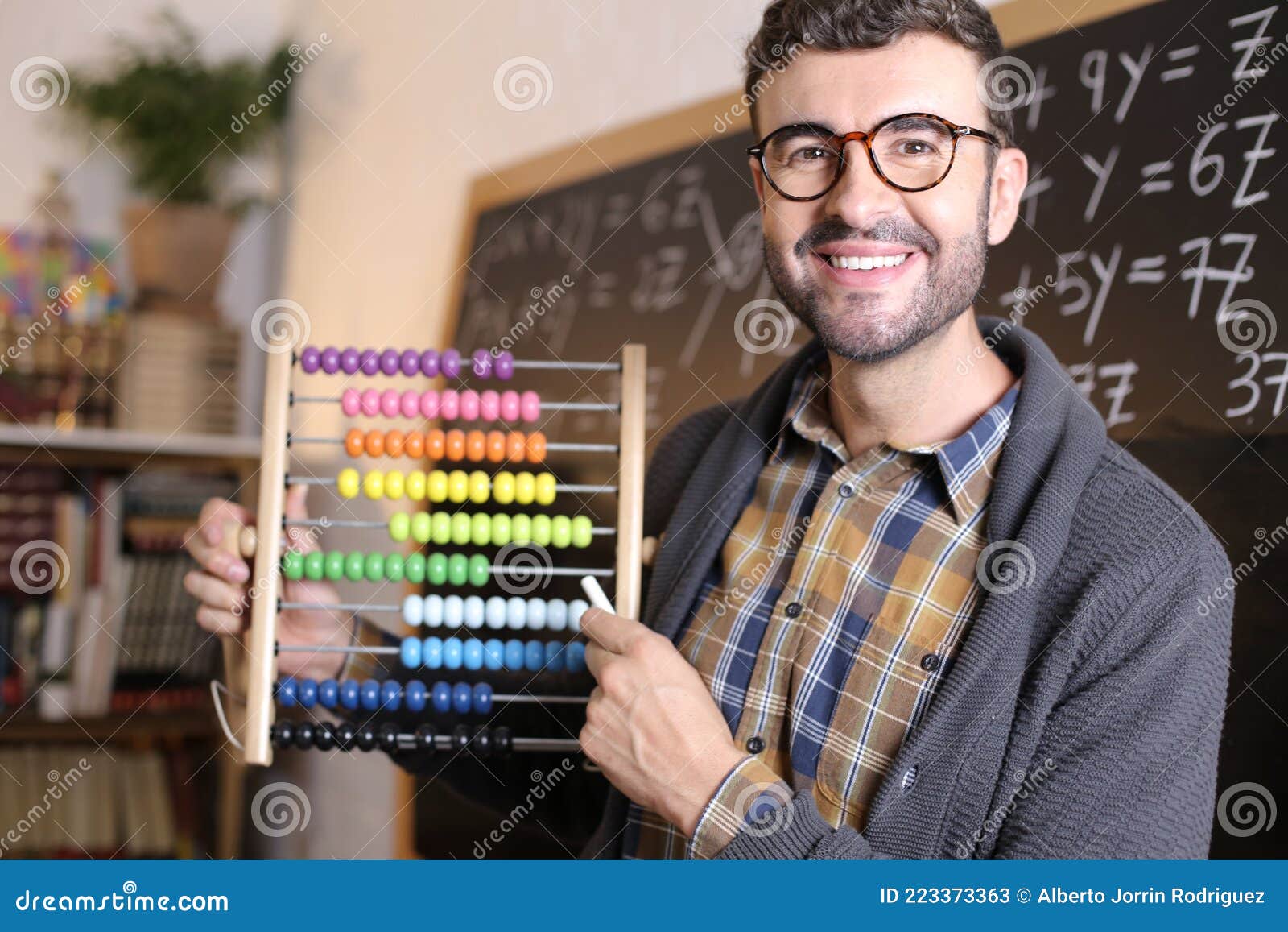 Math Teacher Using an Abacus Stock Image - Image of bead, classic ...