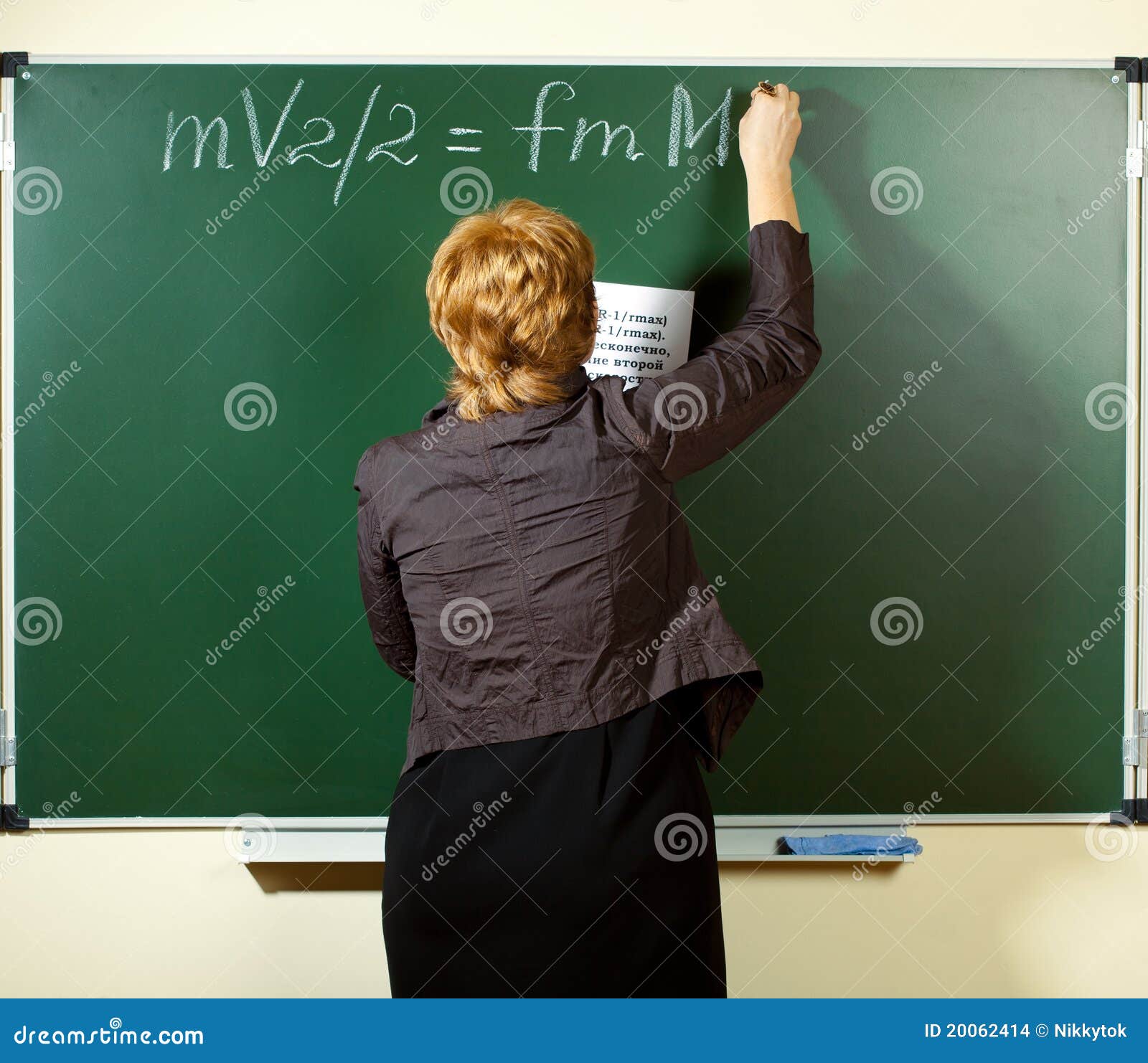 Math Teacher Writing Formula Stock Photo - Image of chalk, exam: 20062414