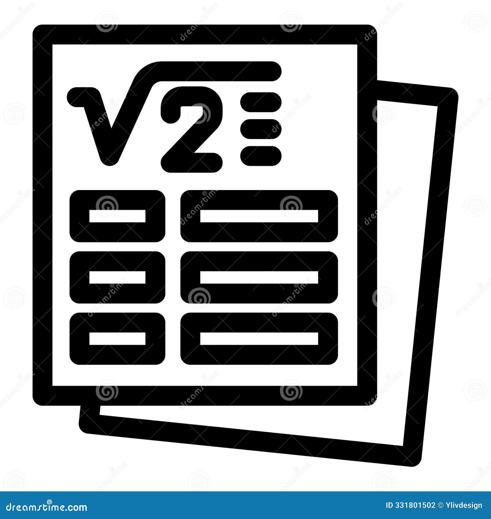 Math Test Paper Representing Mathematics Exam and Education Stock ...
