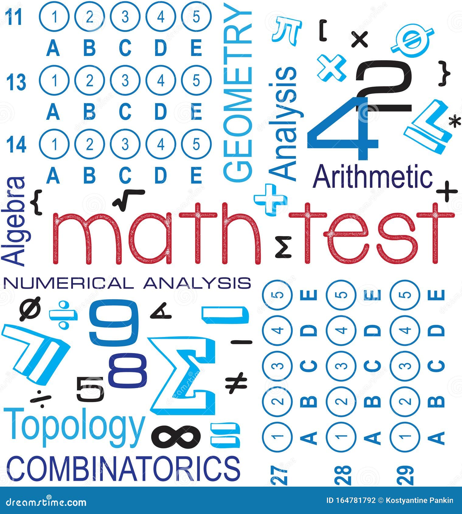 Math test reminder stock vector. Illustration of algebra - 164781792