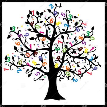 Math Tree. Digits Illustration on White Background. Stock Illustration ...