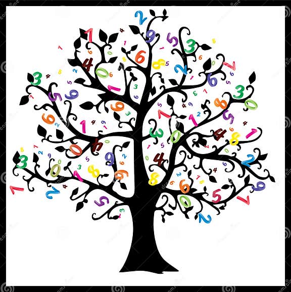 Math Tree. Digits Illustration on White Background. Stock Illustration ...