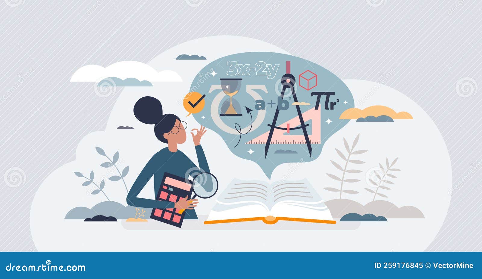 Mathematics Teacher With Pointer In Blackboard With Chalk Showing ...