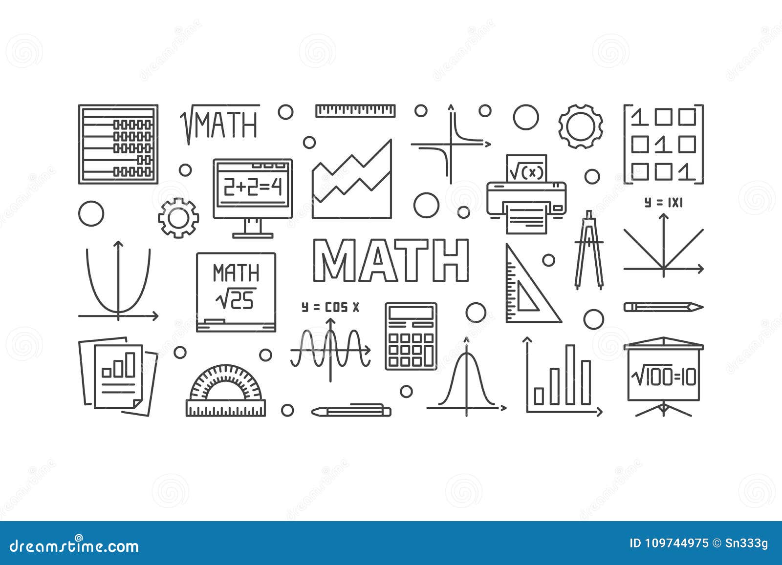 Math Vector Horizontal Banner or Illustration Stock Vector ...