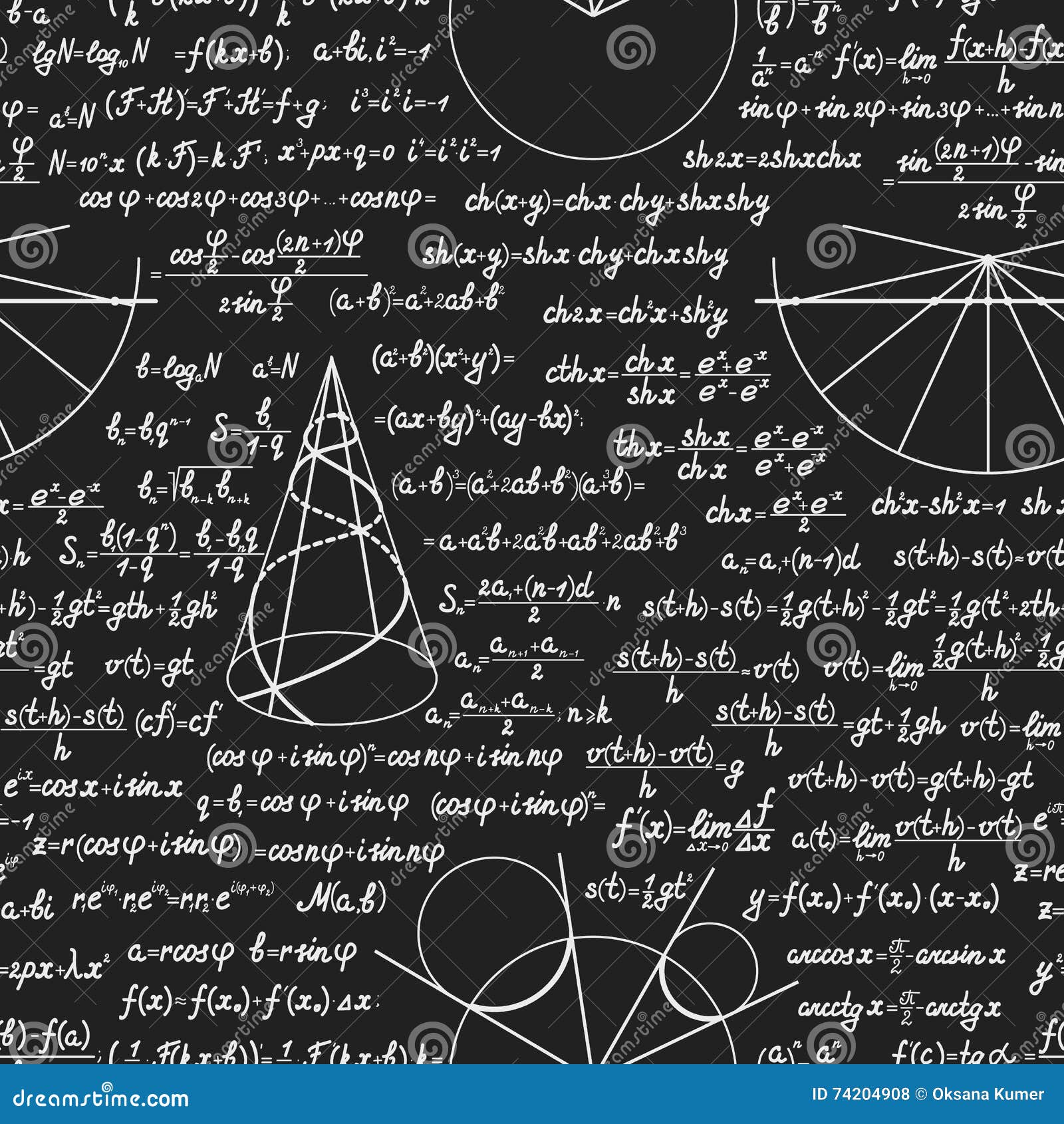 Math Vector Seamless Pattern with Calculations Stock Vector ...