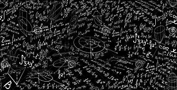 Math Vector Seamless Pattern with Formulas and Figures, Calculations ...