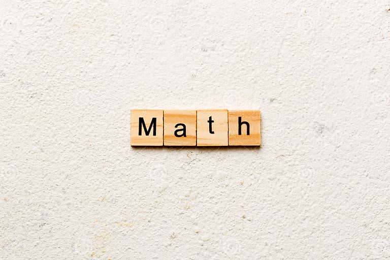 Math Word Written on Wood Block. Math Text on Table, Concept Stock ...
