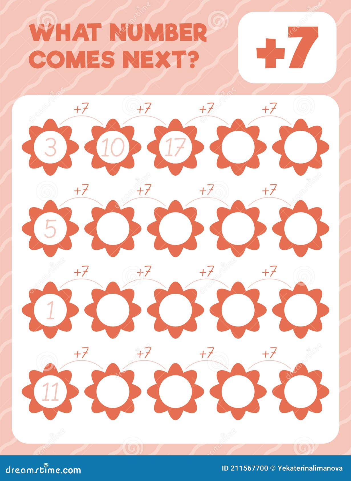 What Number Comes Next? Addition. Count and Write Stock Vector ...