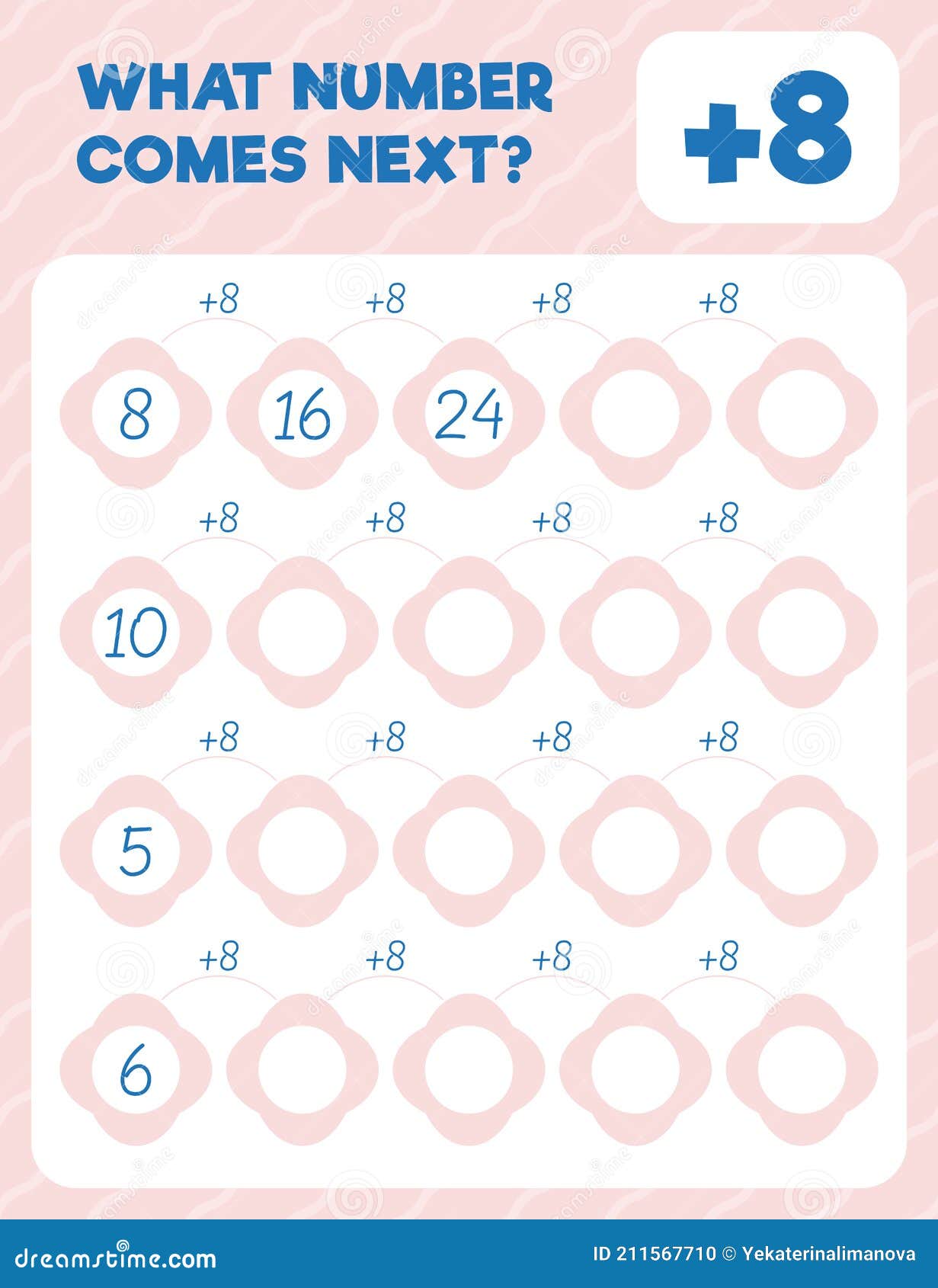 What Number Comes Next? Addition. Count and Write Stock Vector ...