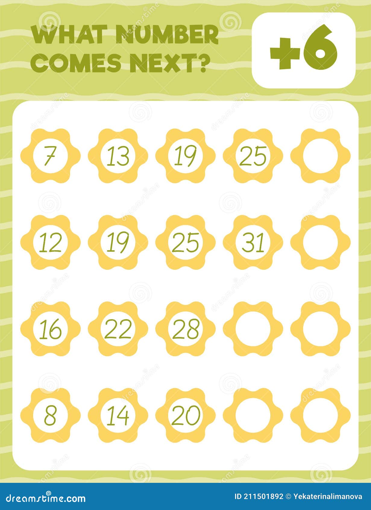 Math Worksheet Practice Print Page. What Number Comes Next? Stock ...