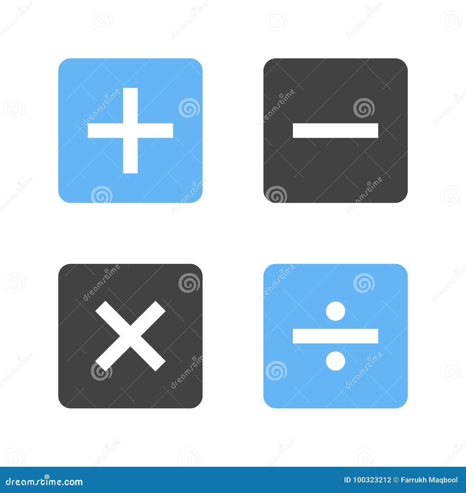 Mathe-Symbole II vektor abbildung. Illustration von multiplizieren ...