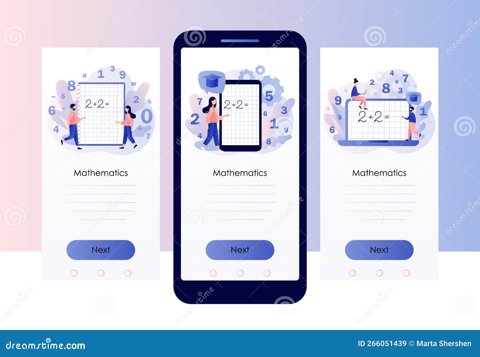 Mathematic Class. Tiny People Learning Math. Arithmetic Symbols ...