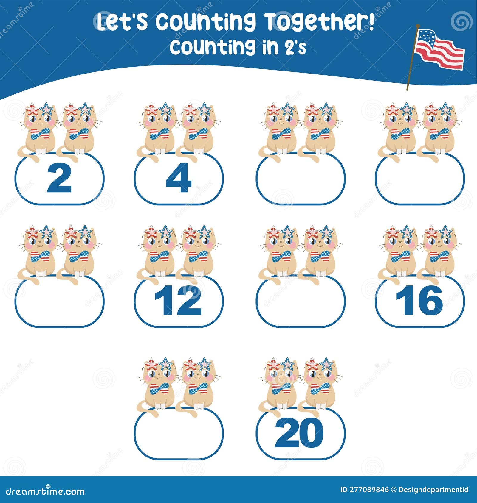 Counting in 2 S with the American Independence Day Edition. Cute and ...