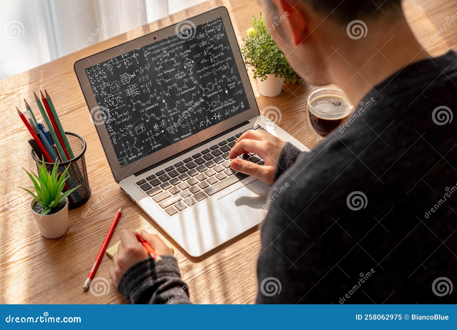 Mathematic Equations and Modish Formula on Computer Screen Stock Image ...