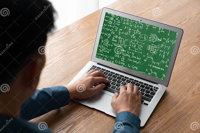 Mathematic Equations and Modish Formula on Computer Screen Stock Photo ...