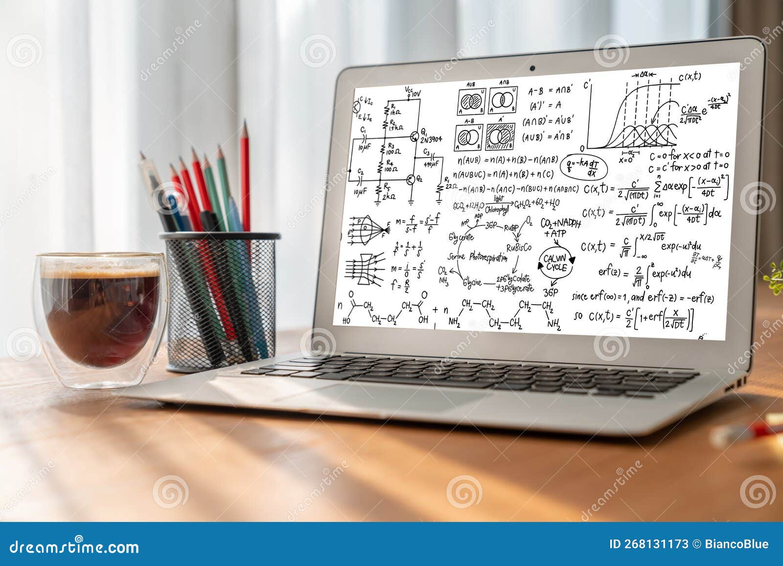 Mathematic Equations and Modish Formula on Computer Screen Stock Image ...