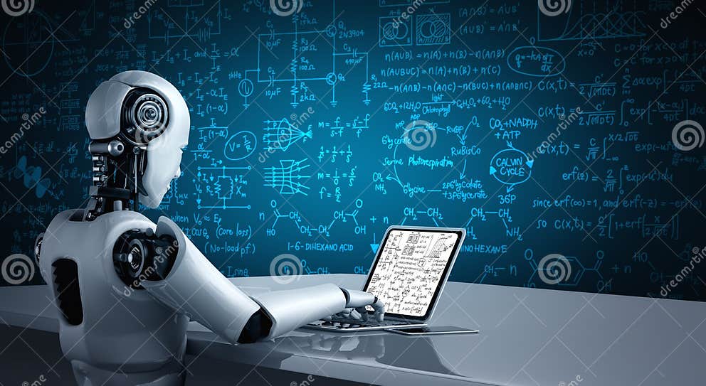 Mathematic Equations and Modish Formula on Computer Screen Stock Image ...