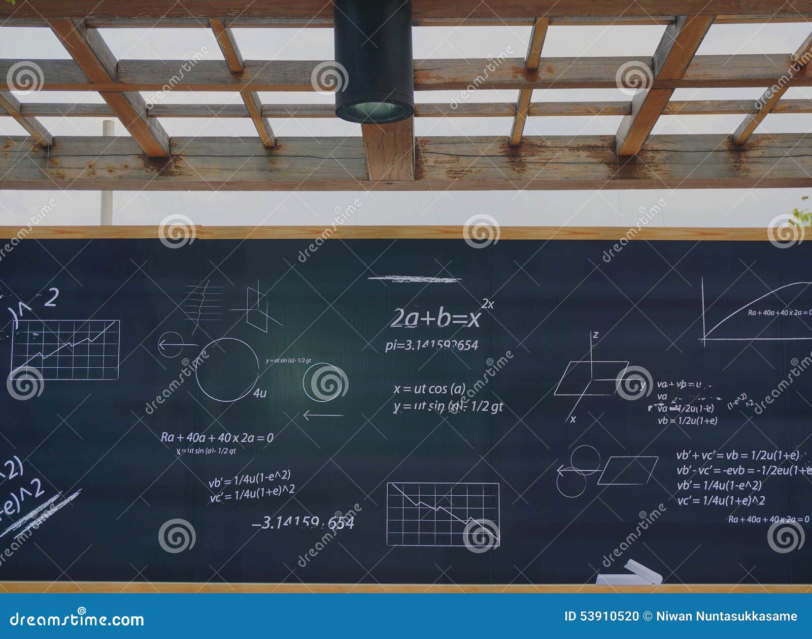 Mathematic Formulas on a Blackboard at School Stock Photo - Image of ...