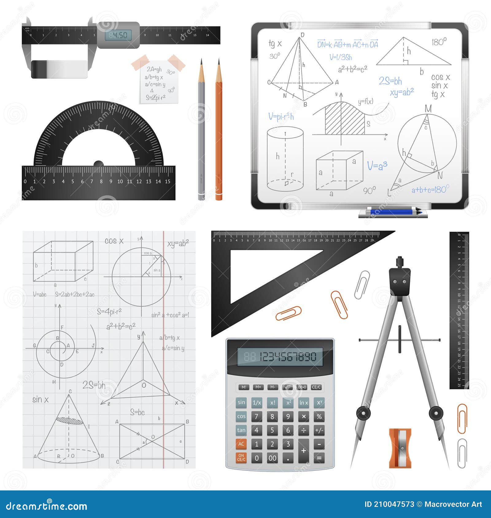 Mathematic Science Images Set Stock Vector - Illustration of knowledge ...