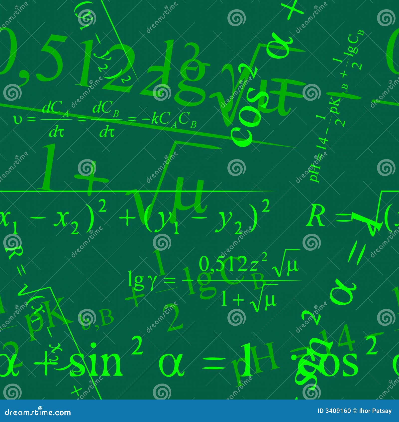 Mathematic wallpaper stock vector. Illustration of seamlessly - 3409160