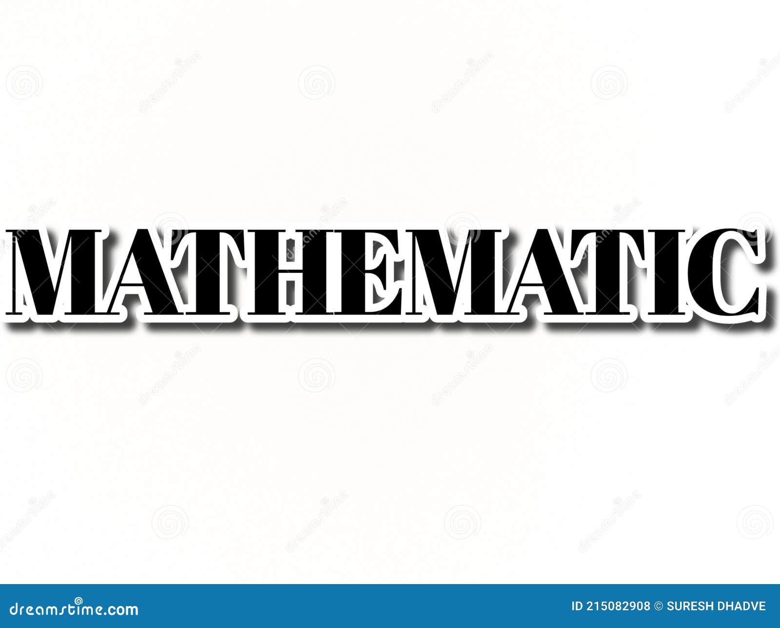 Mathematic Word Text 3d Illustration Stock Illustration - Illustration ...